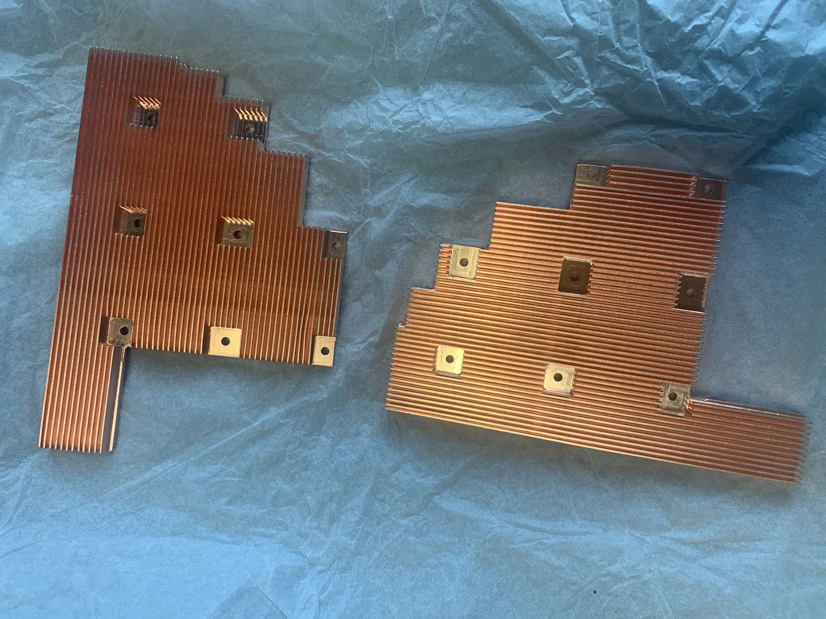 ISO9001 Approved Copper Skived Fin Heat Sink Pure Brazing Cooler For ...