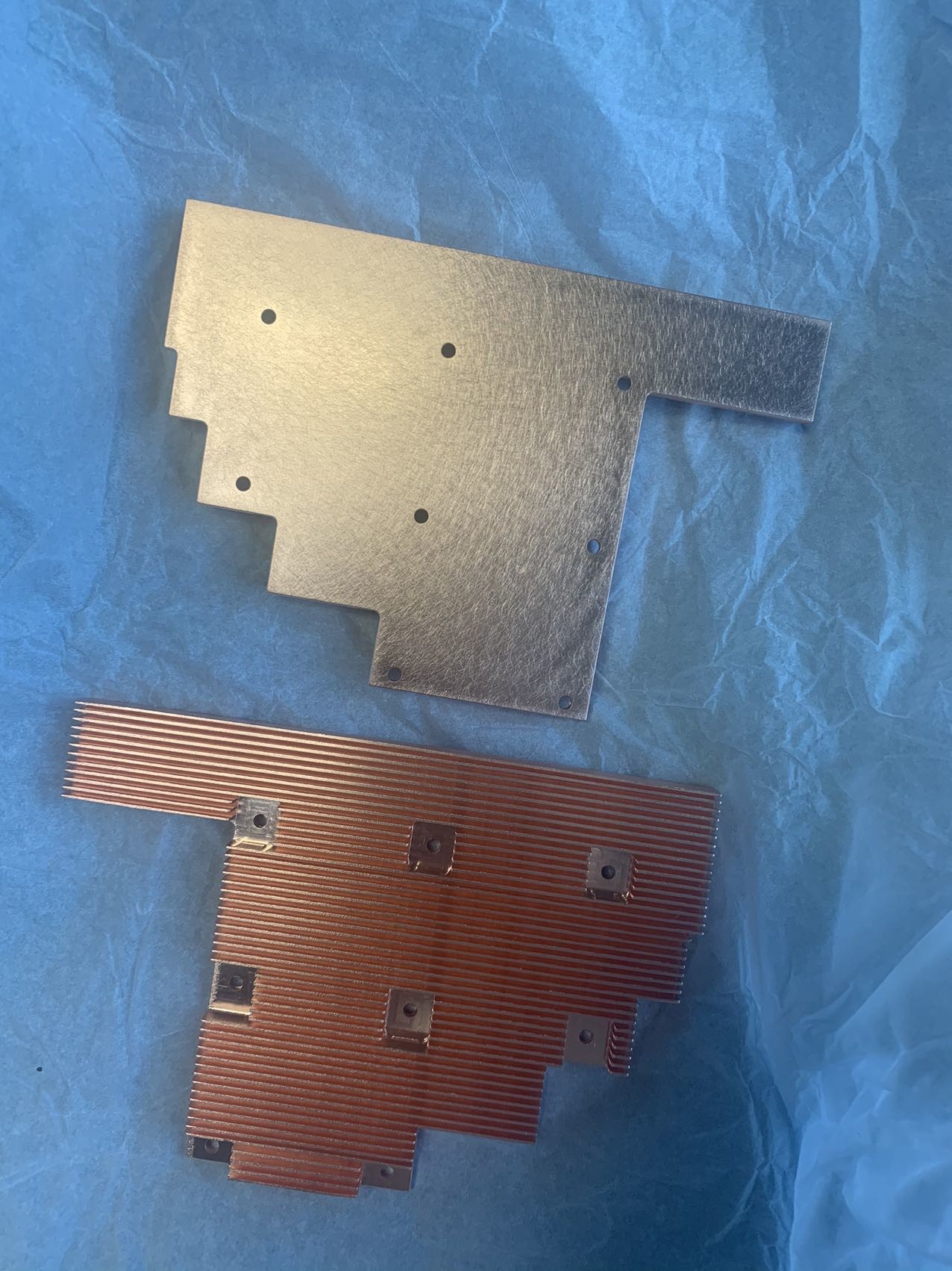 ISO9001 Approved Copper Skived Fin Heat Sink Pure Brazing Cooler For ...