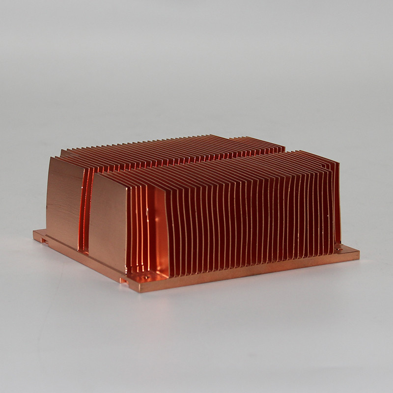 4 Pass Buried Cu Tube 20*120*80 mm Copper Heatsink Skiving Fin Cooler ...