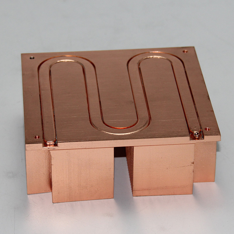 4 Pass Buried Cu Tube 20*120*80 mm Copper Heatsink Skiving Fin Cooler ...